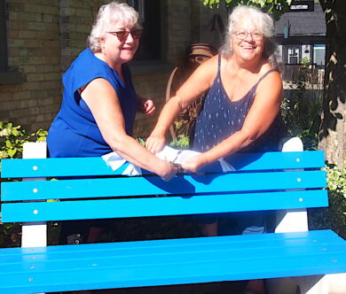 A second blue ‘Caring Bench’ is installed | Saugeen Times